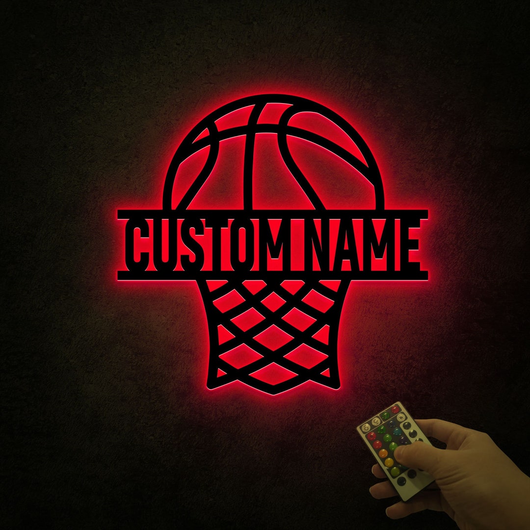 Custom Basketball Metal Wall Art With LED, Sports Nursery Decor - Etsy