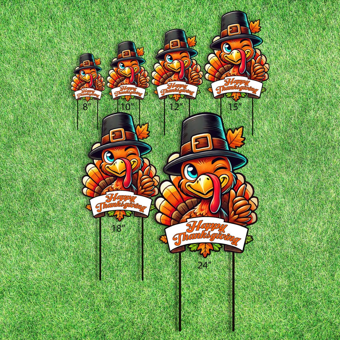 Metal Turkey Garden Stake, Thanksgiving Yard Decor - Etsy