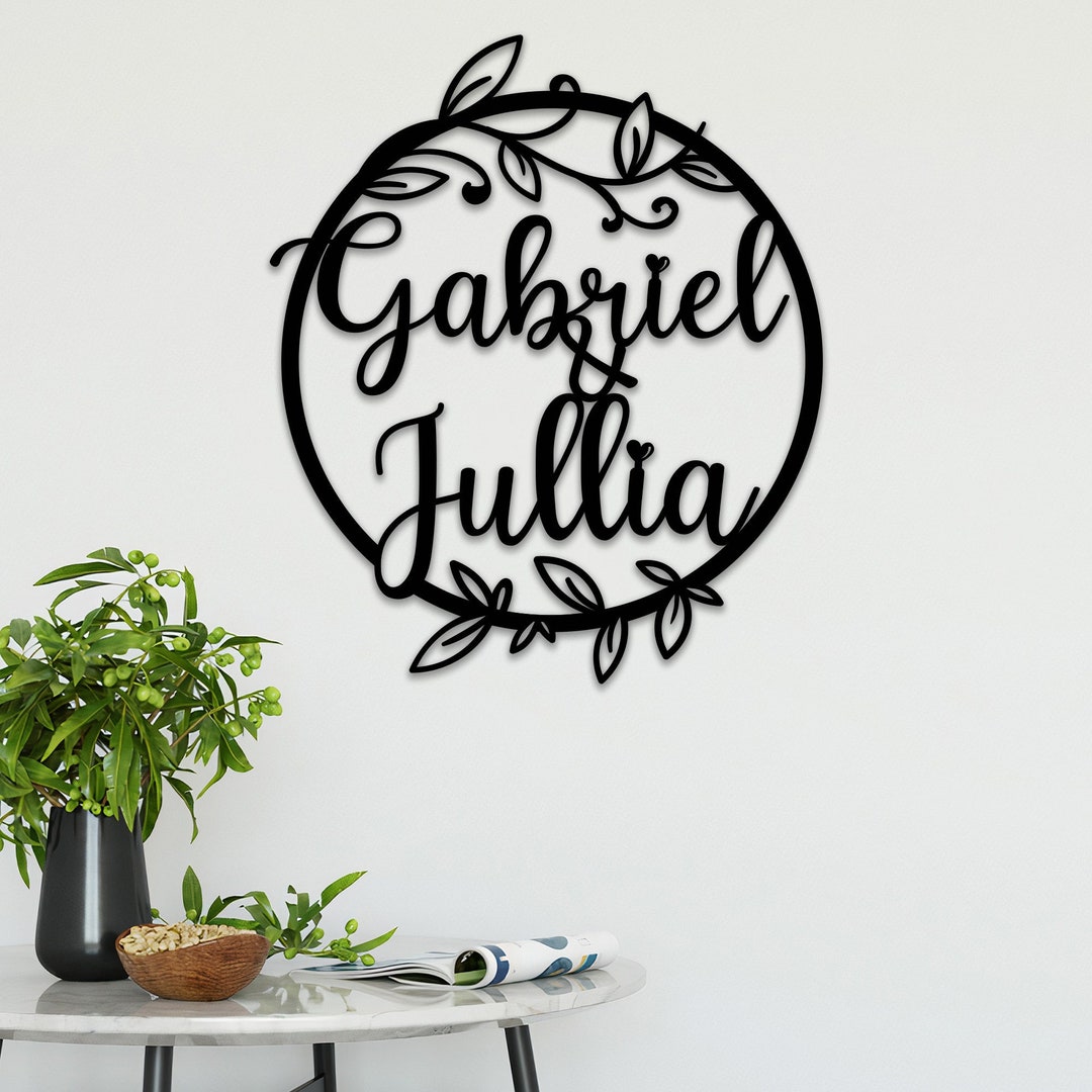 Custom Couple Names Sign, Personalized Circle Names Sign, Wedding ...