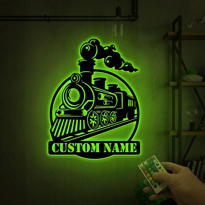 Custom Steam Engine Train Locomotive Metal Sign With Led - Etsy