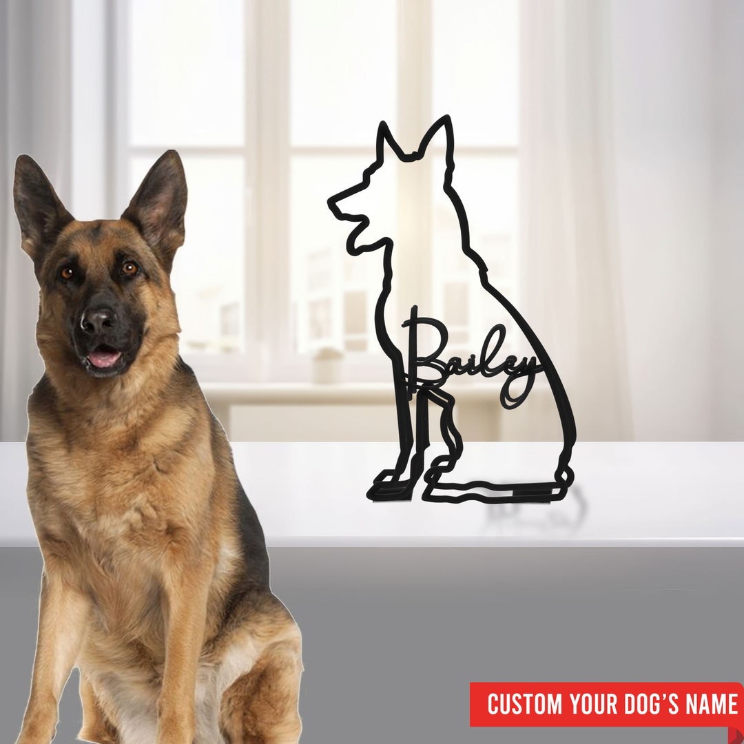 Belgian Malinois Dog Metal Table Sign, Minimalist Sculpture Statue ...