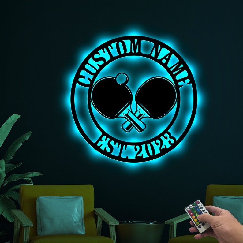 Custom Metal Ping Pong Sign Table Tennis Sign With Led Light - Etsy