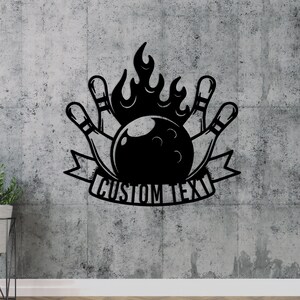 Personalized Bowling Metal Wall Art With Led Lights, Bowling Alley Sign ...