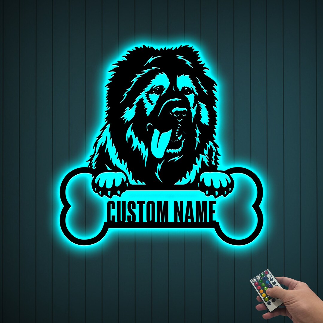 Custom Caucasian Shepherd Dog Metal Sign With LED Light - Etsy