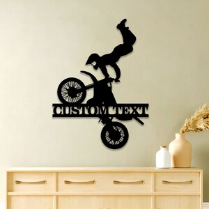 Personalized Dirt Bike Metal Wall Art With Led Lights, Custom ...