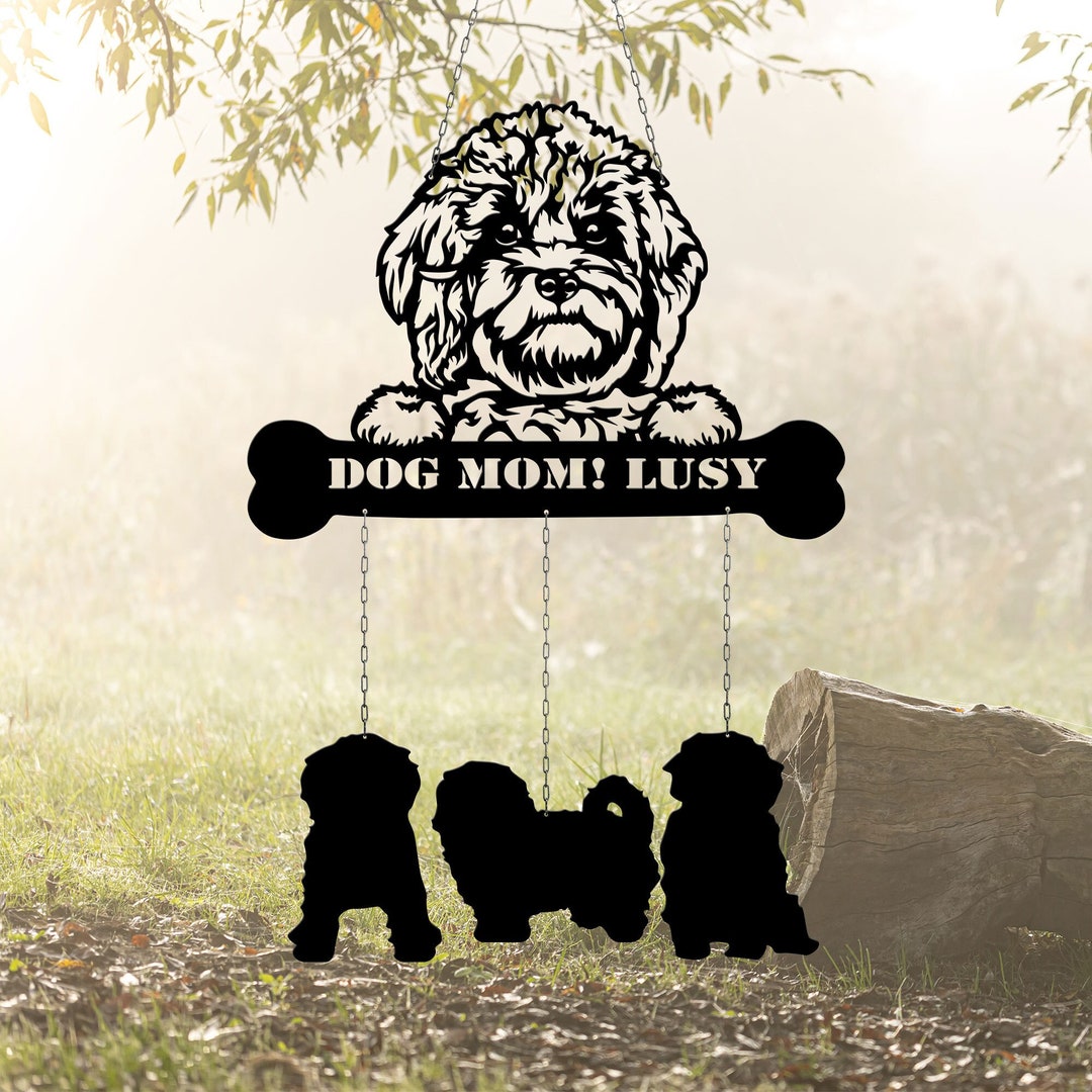Cavapoo Metal Wind Chime, Cavoodle Dog Lover, Cavapoo Metal Sign Tree ...