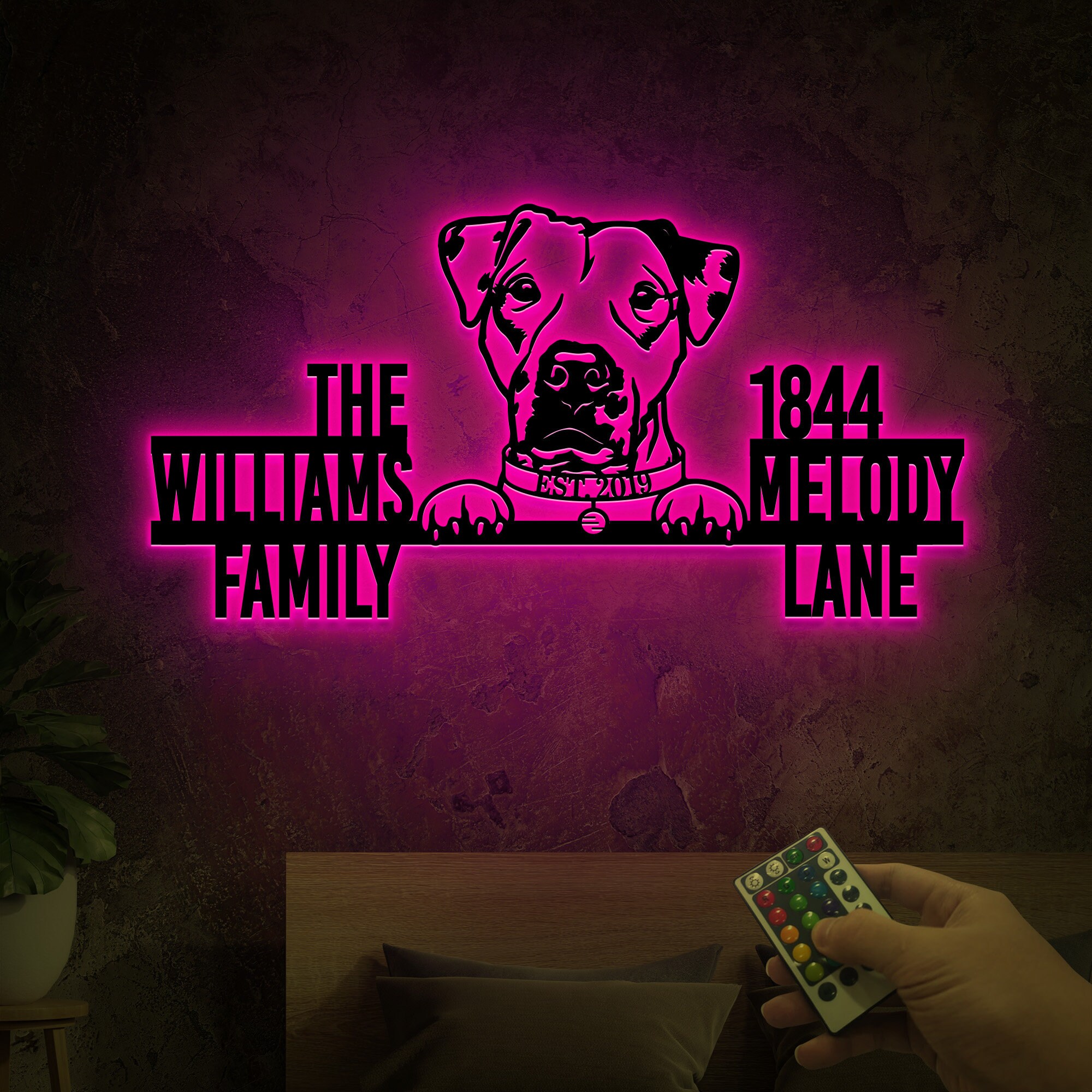 Custom Bull Arab Metal Sign With Led Light Dog Welcome Sign - Etsy