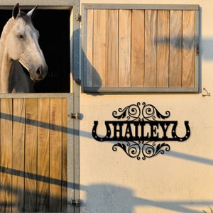 Custom Metal Horse Stall Sign, Equestrian Riding Barn Ranch Decor Texas ...