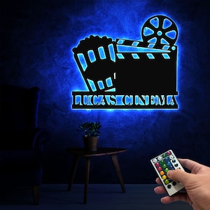 Personalized Movie Metal Wall Art With Led Light, Movie Lover Gift ...