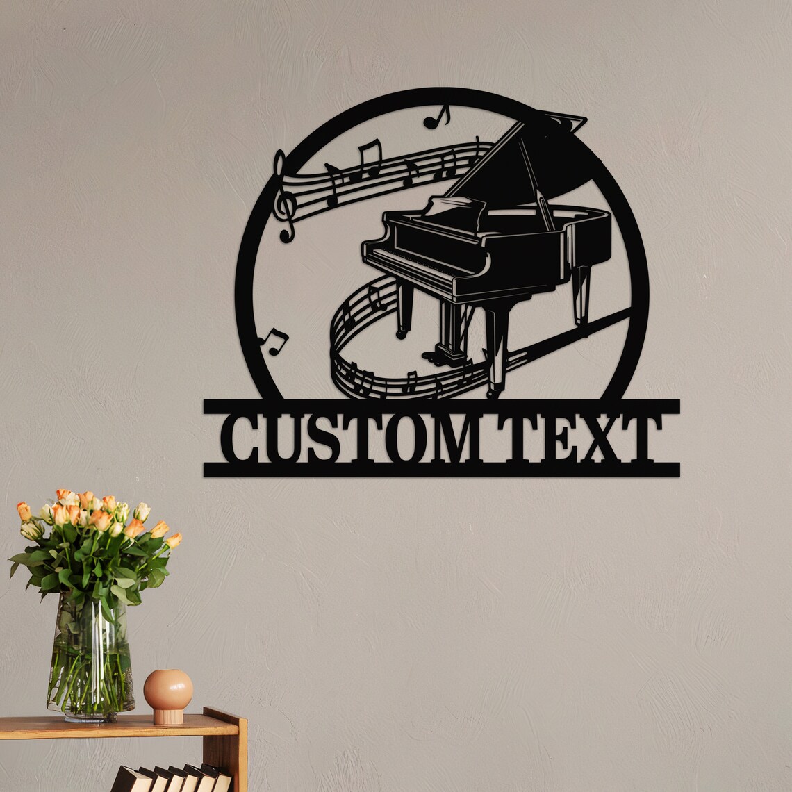 Personalized Piano Monogram Metal Wall Art With Led Lights - Etsy