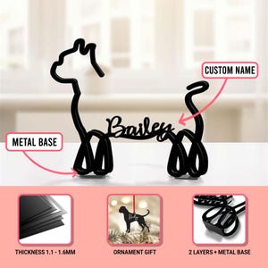 Personalized Boxer Dog Metal Table Sign, Minimalist Sculpture Statue ...