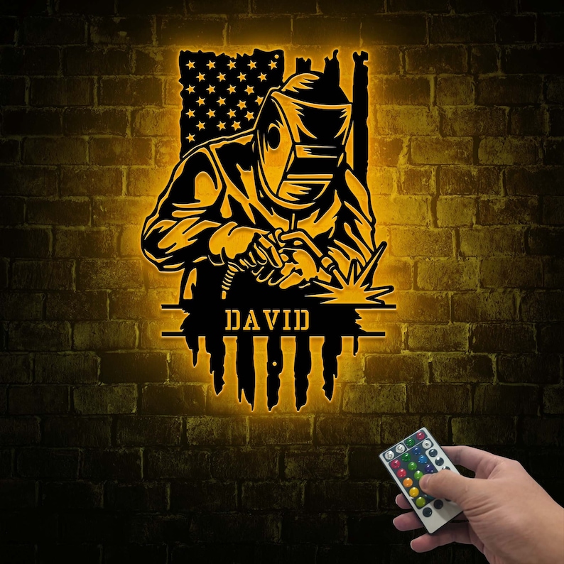 Custom Welder Metal Sign With Led Light Welder Gifts Xmas - Etsy