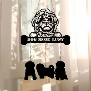 Cavapoo Metal Wind Chime, Cavoodle Dog Lover, Cavapoo Metal Sign Tree ...