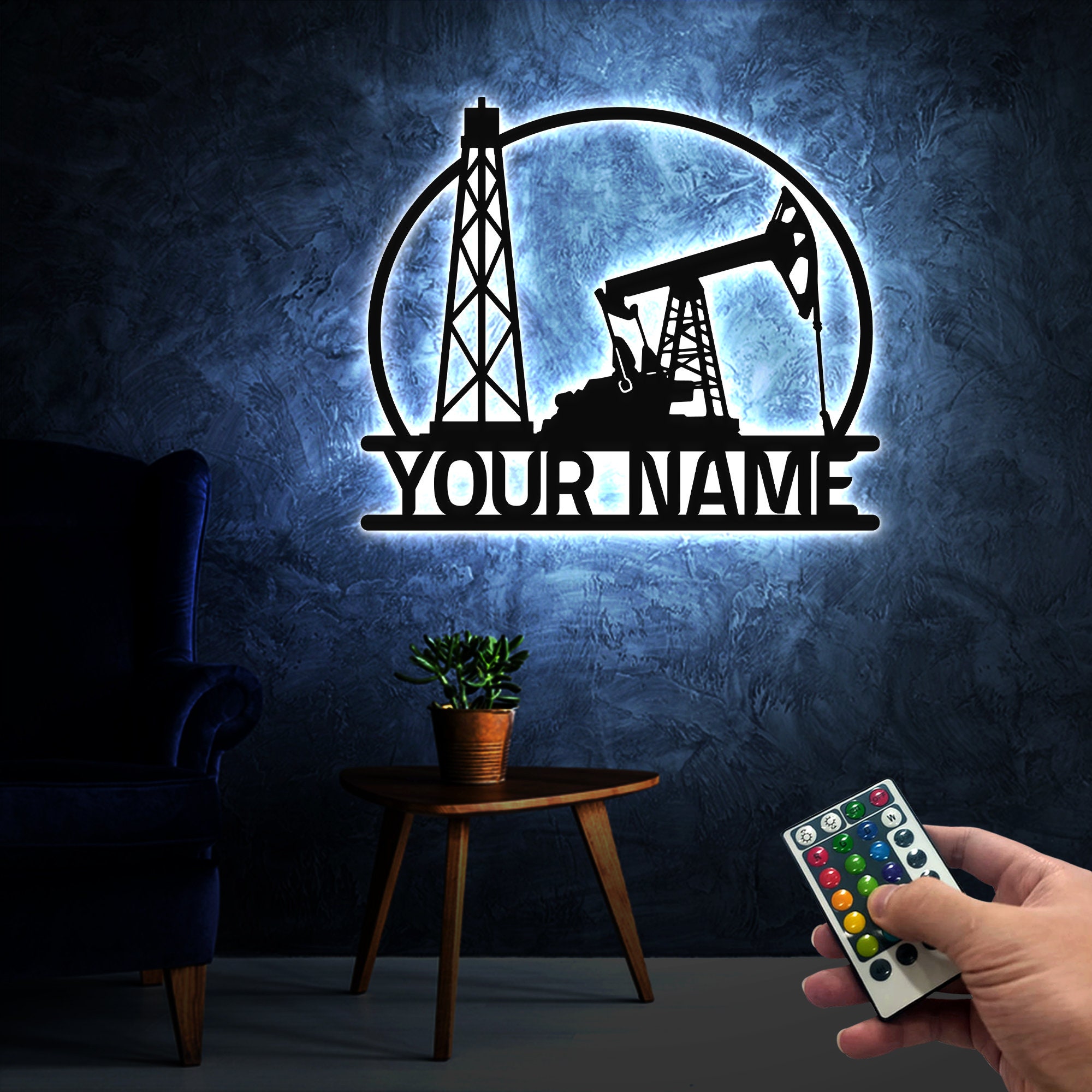 Personalized Oil Field Metal Sign With Lights Oil Rig Welcome - Etsy