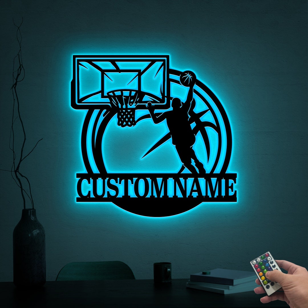 Custom Basketball Metal Sign Led Light, Basketball Gifts for Men ...