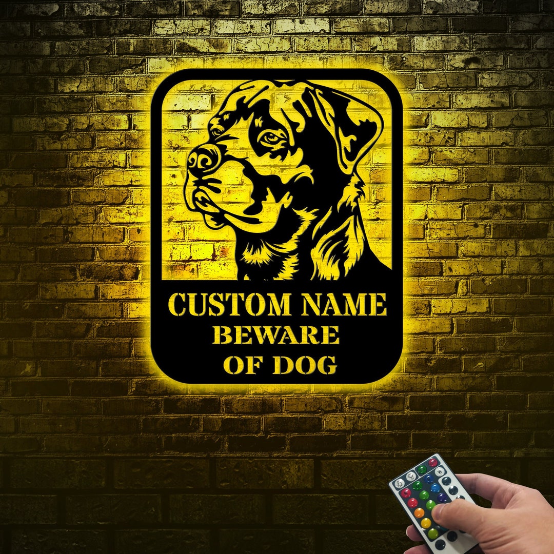 Custom Beware of Dog Sign Rottweiler, Dog Warning Sign Caution Sign ...