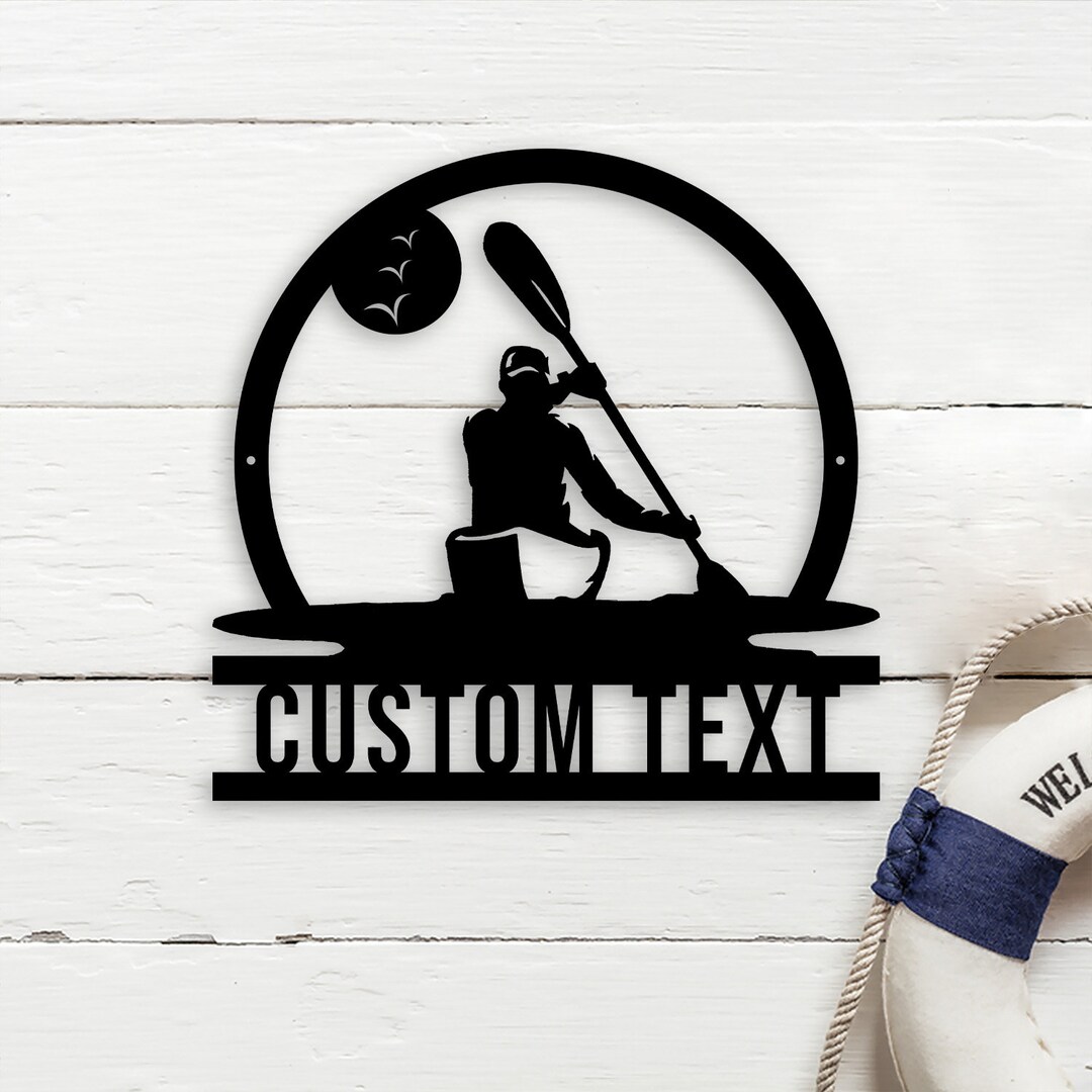 Personalized Canoe Metal Wall Art With Lights, Custom Canoe Sign ...