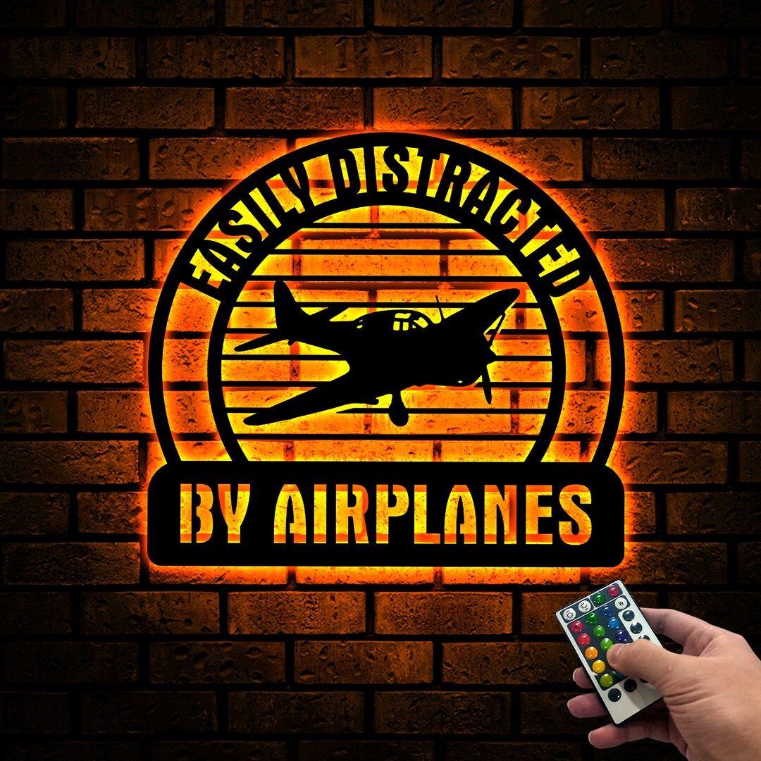 Funny Pilot Aviation Metal Sign With Led Light, Father's Day Gift ...