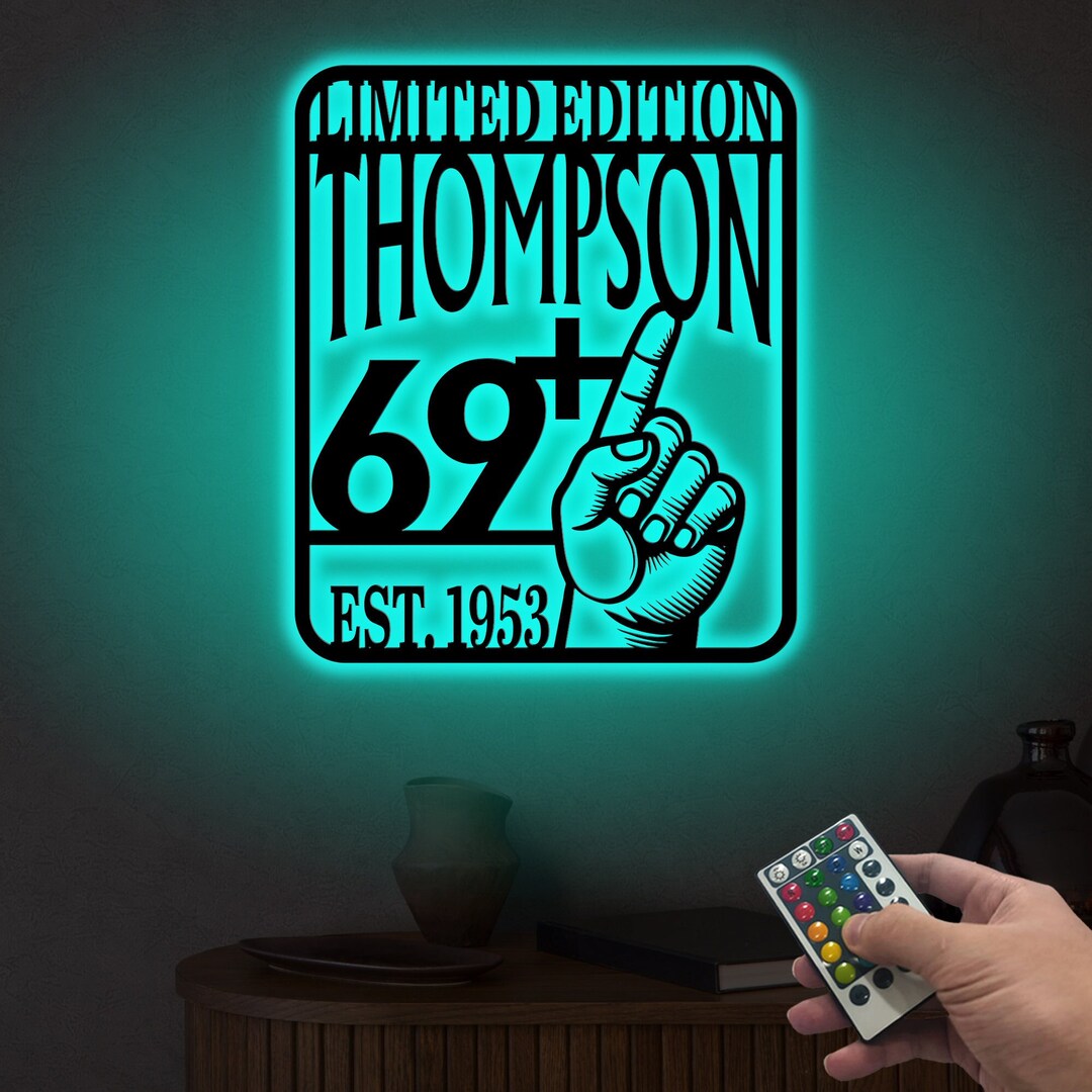 Custom 70th Birthday Sign Led Light for Dad Husband Grandpa, Metal ...