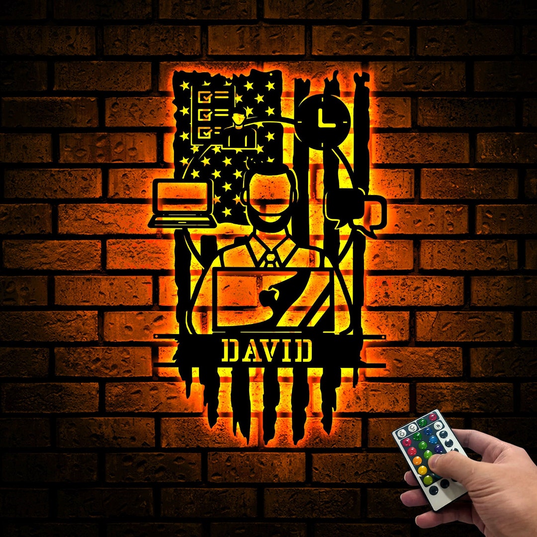 US IT Manager Metal Sign Led Light, IT Manager Gift, Xmas Birthday Gift ...