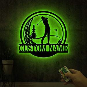 Custom Golf Metal Sign Led Light, Golf Gifts for Men Father's Day Gift ...