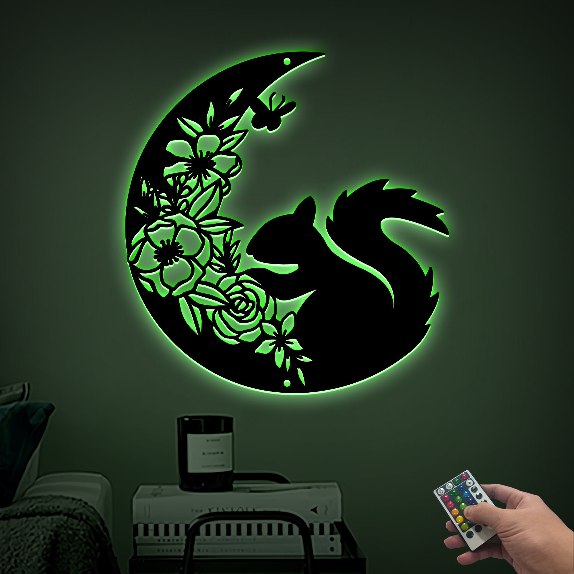 Squirrel Metal Sign With Led Lights Squirrel Wall Art Metal - Etsy