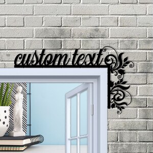 Custom Text Door Corner Sign Floral, Metal Door Corner Decor ...