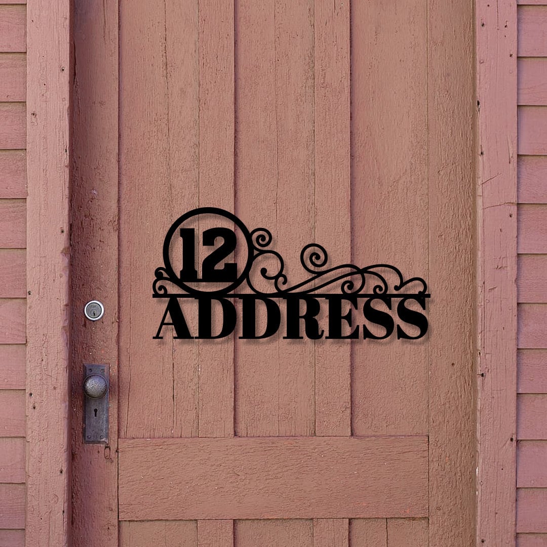 Custom Home Address Metal Sign, Minimalist Address Plaque, Door Hanger ...
