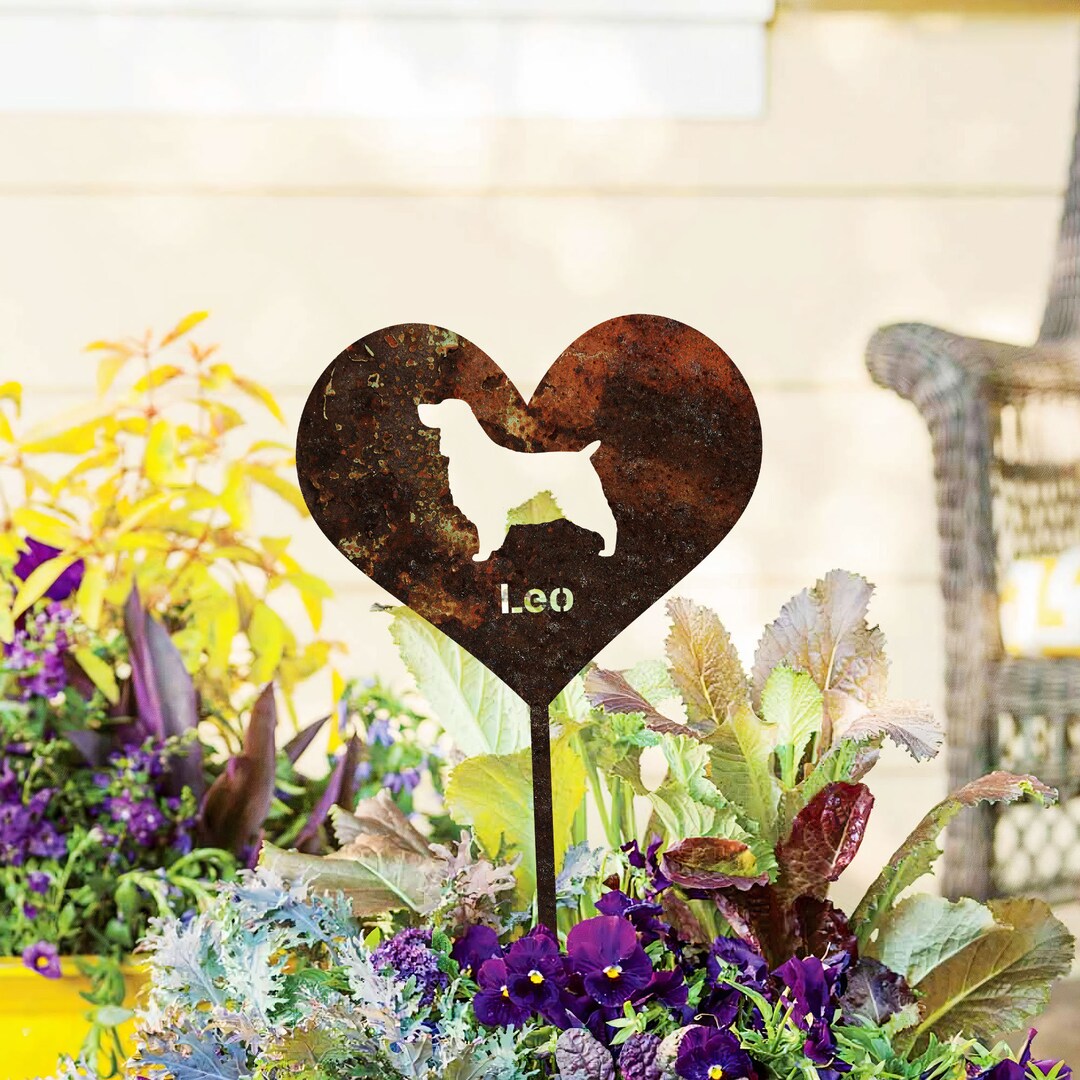 English Springer Spaniel Garden Sign Rusty, Dog Garden Stake, Rusted ...