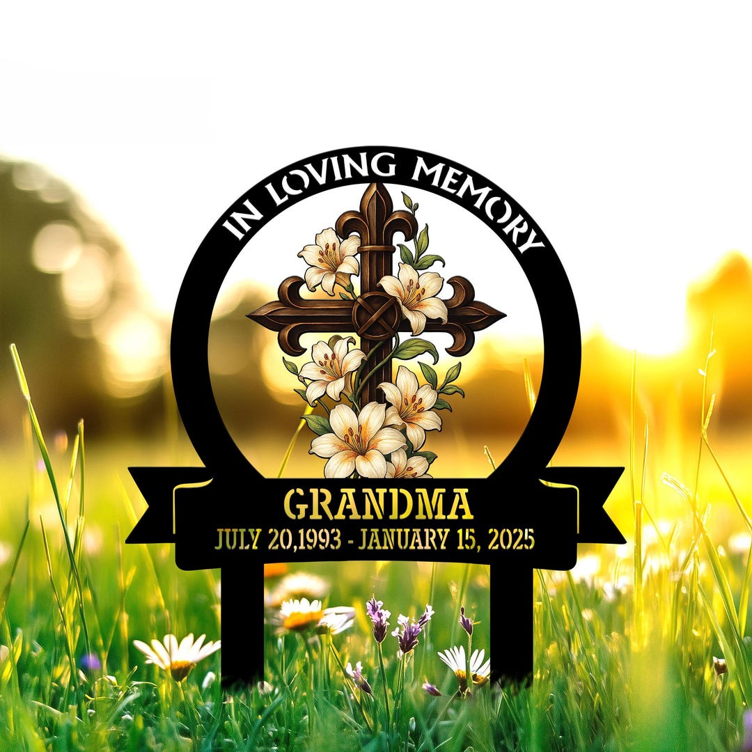 Custom Memorial Yard Sign, Metal Yard Stake, Tribute Garden Sign ...