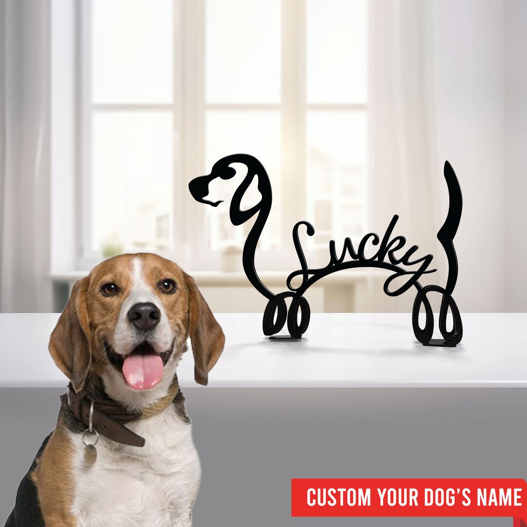 Personalized Beagle Metal Table Sign Minimalist Sculpture - Etsy