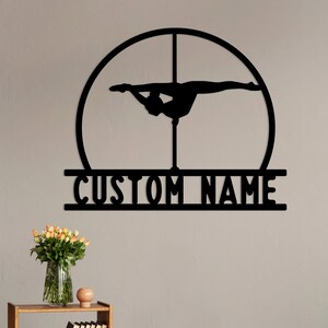 Personalized Dancer Metal Wall Art With Led Lights, Pole Dance Metal ...