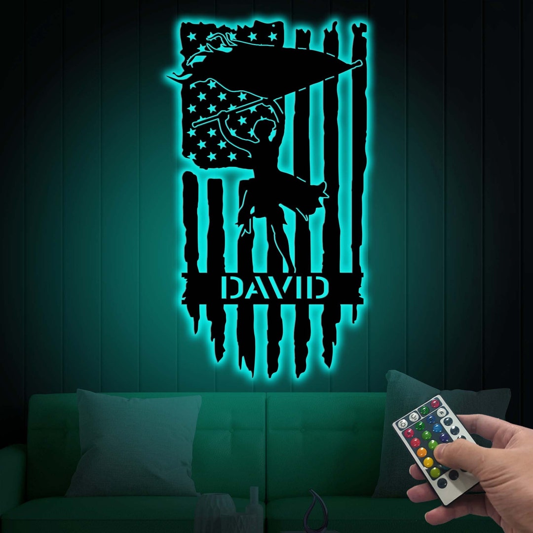 US Girl Color Guard Metal Sign Led Light, Color Guard Flag, Color Guard ...