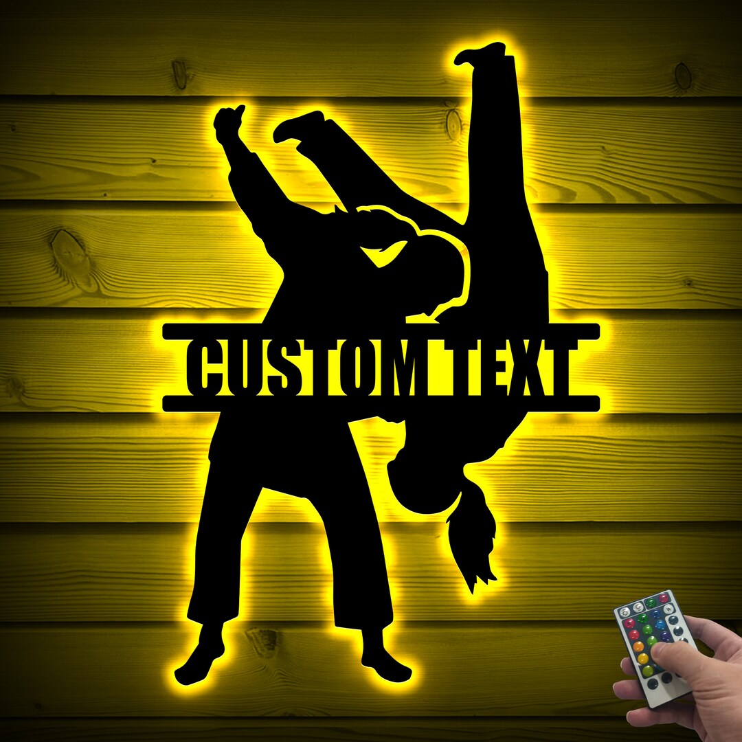 Personalized Female Judo Sport Metal Wall Art With Led Lights, Judo ...