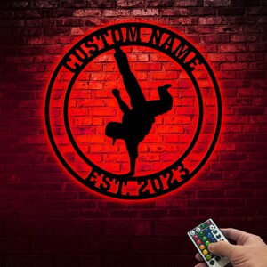 Custom Metal Break Dancing Sign With Led Light, Break Dancer Gift ...