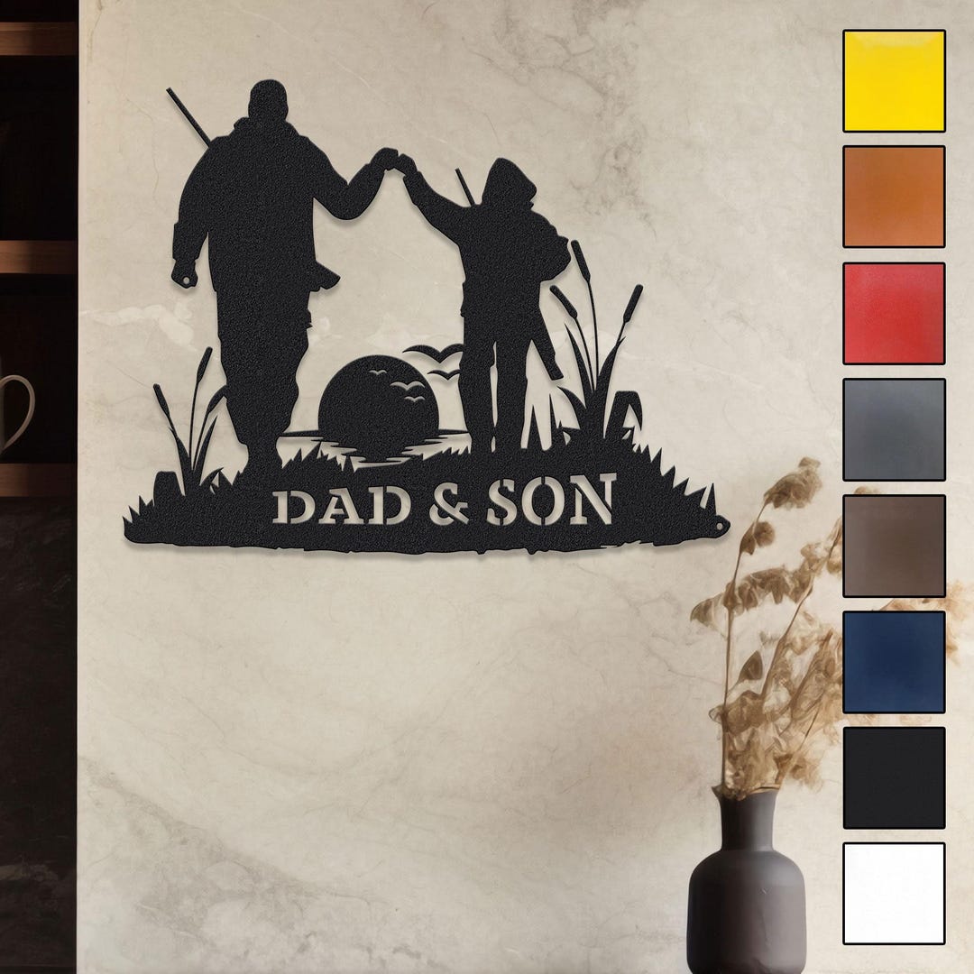 Custom Dad and Son Hunting Metal Sign, Father's Day Gift - Etsy