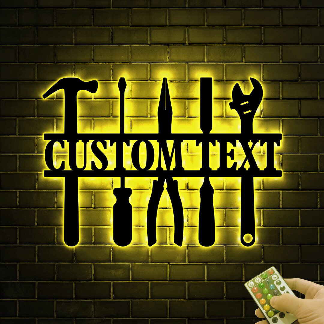 Personalized Handyman Tools Metal Wall Art With Led Lights, My Tools My ...