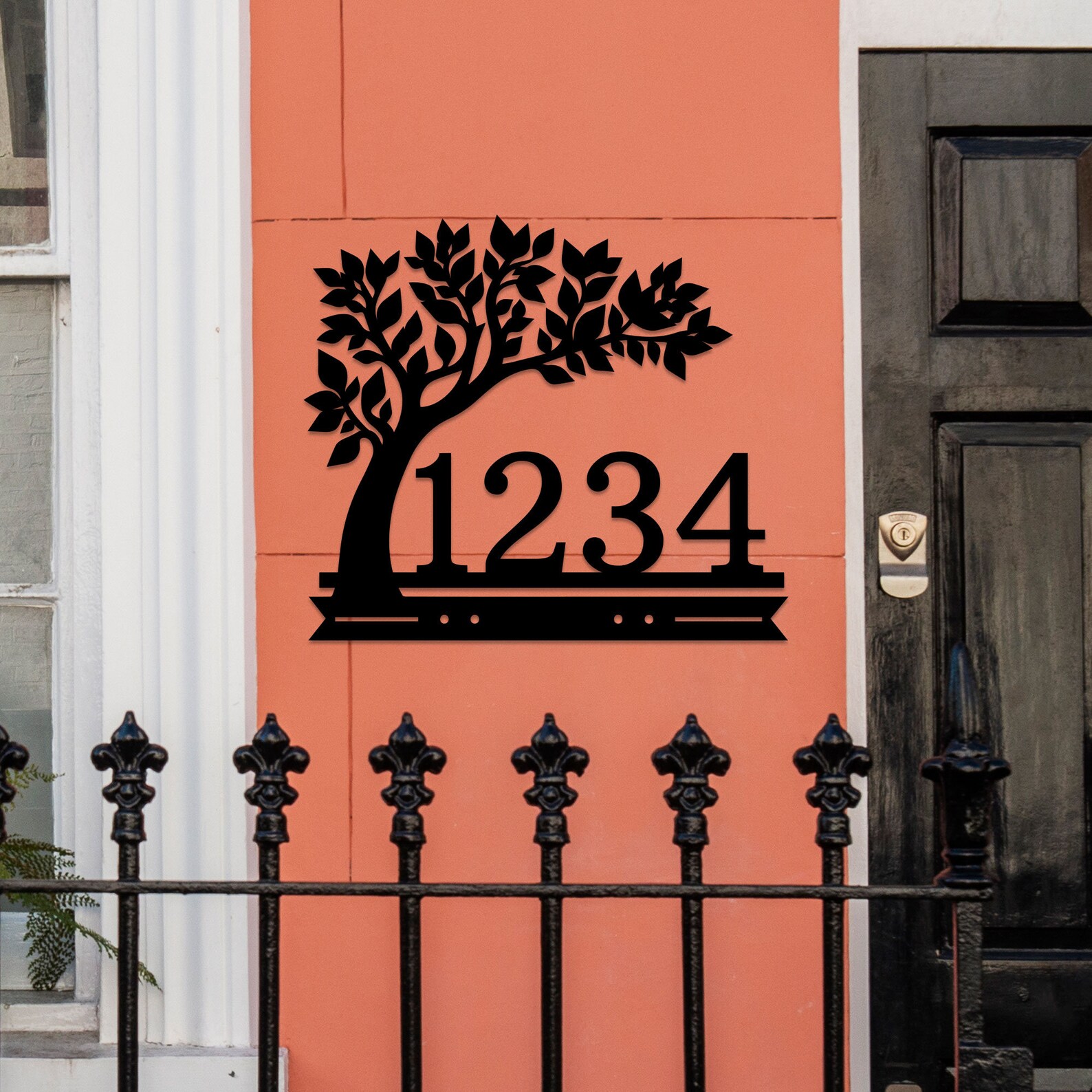 Metal House Number Tree of Life Personalized Sign, Address Number Sign ...
