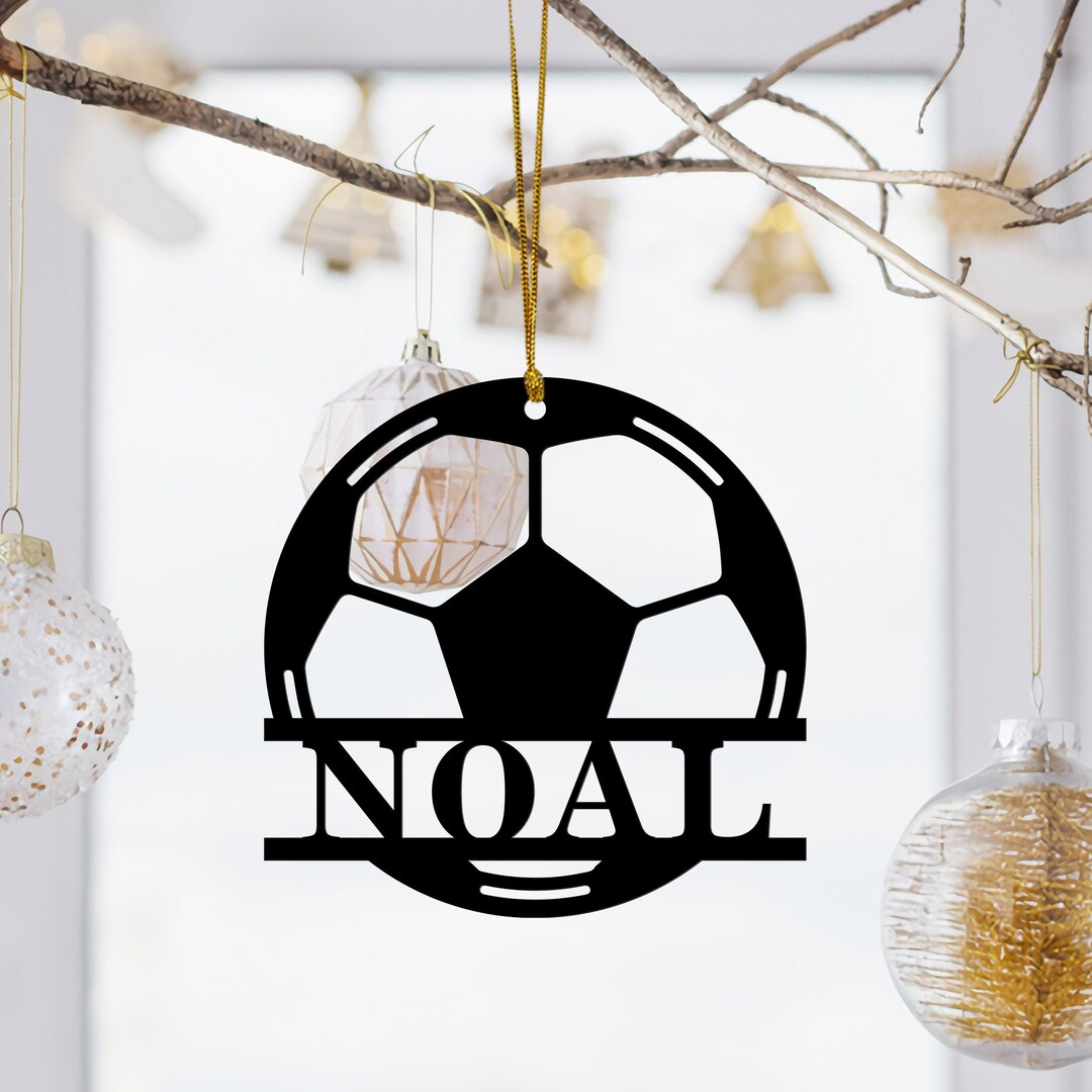 Personalized Soccer Ball Monogram Ornament, Christmas Soccer Gift for ...