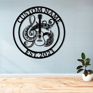 Custom Music Room Sign With Led Light, Music Studio Sign, Musician Gift ...