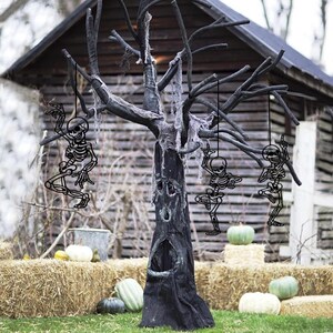 Set of 3 Dancing Skeletons Metal Sign, Halloween Tree Decor, Halloween ...