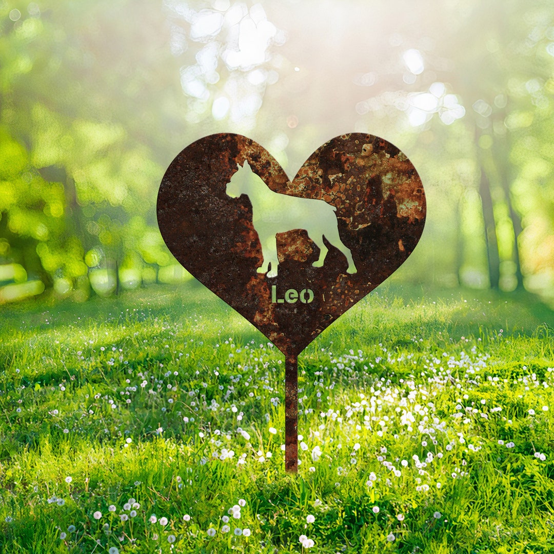 Boxer Dog Garden Sign Rusty, Boxer Garden Stake, Rusted Metal Yard Art ...