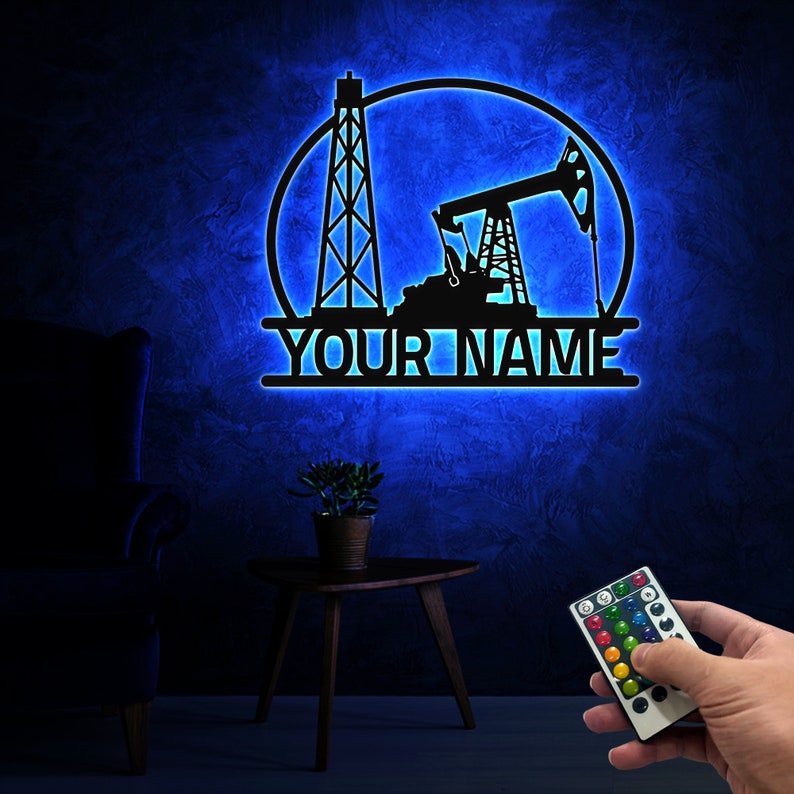 Personalized Oil Field Metal Sign With Lights Oil Rig Welcome - Etsy
