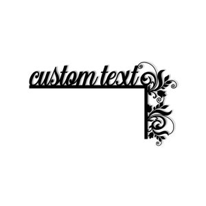 Custom Text Door Corner Sign Floral, Metal Door Corner Decor ...