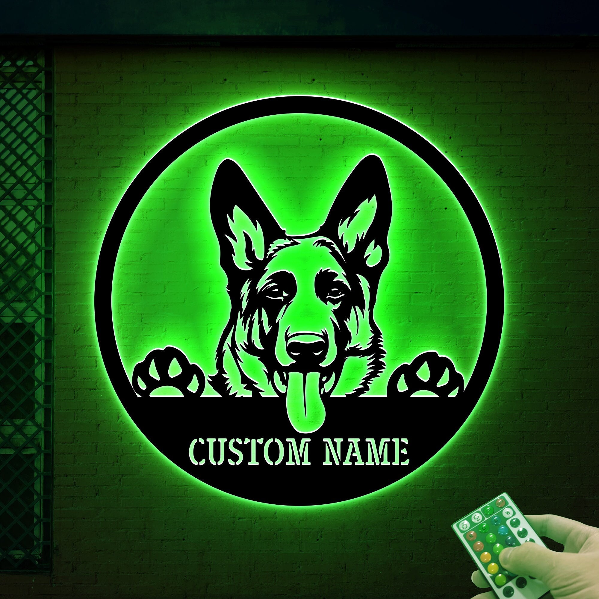 German Shepherd Metal Wall Art With Led Light German Shepherd - Etsy