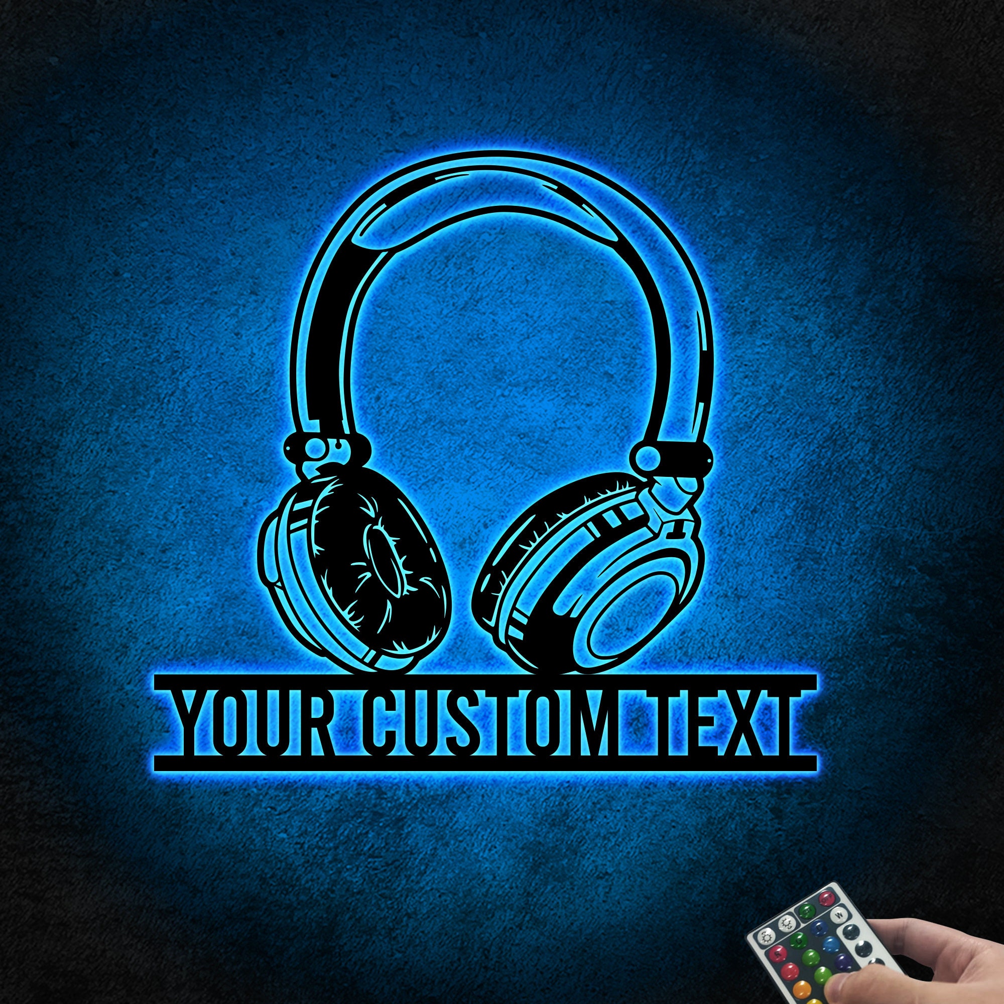 Personalized Headphone Sign With Lights Custom Name Sign - Etsy