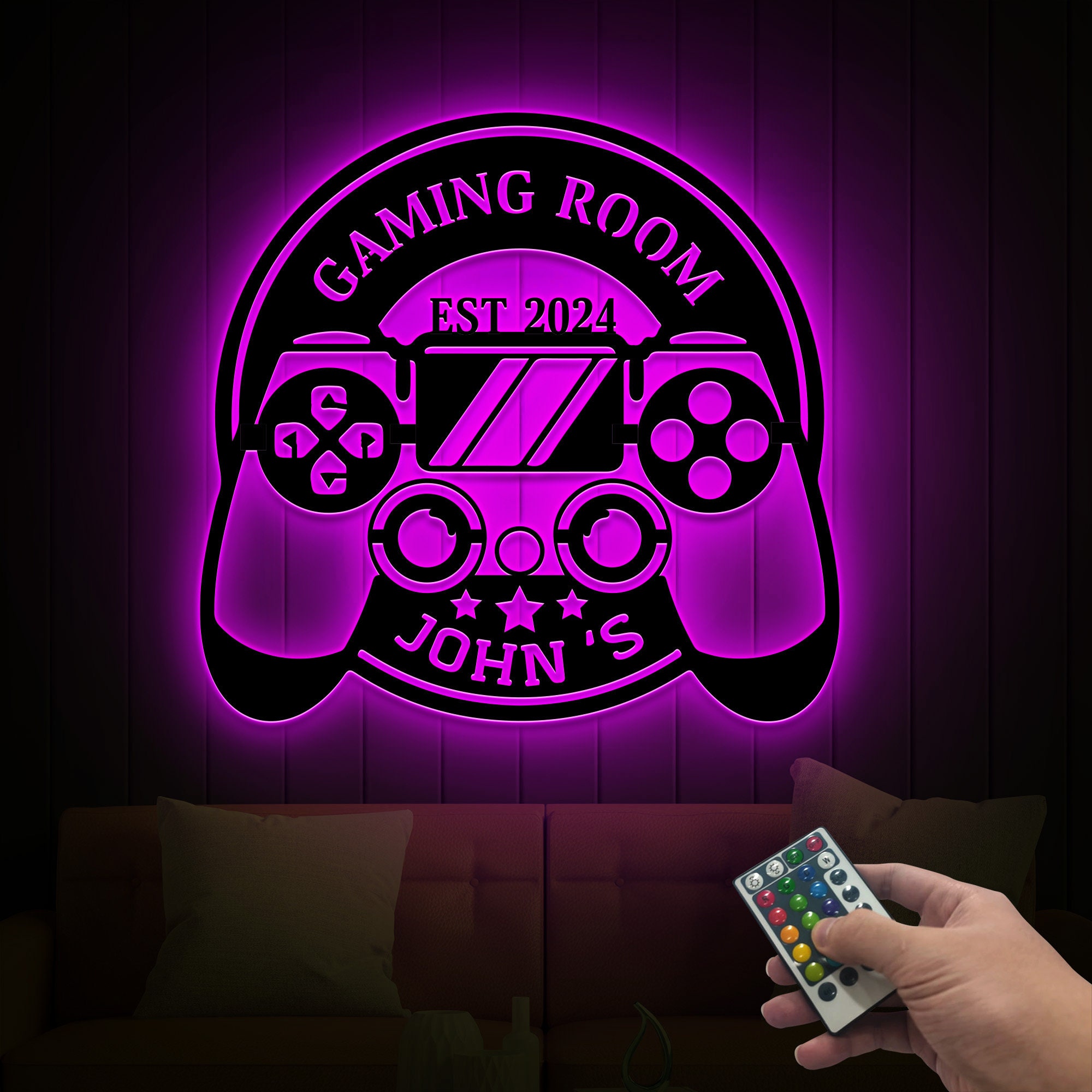 Custom Gaming Room LED Metal Sign, Game Controller Decor - Etsy