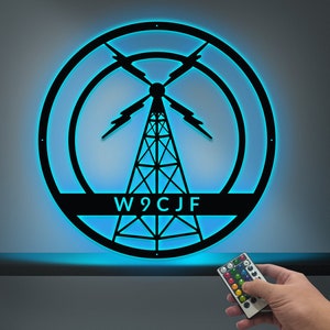Personalized Ham Radio, Ham Radio LED Sign, Amateur Radio Gifts, Custom ...