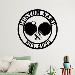 Custom Metal Ping Pong Sign Table Tennis Sign With Led Light, Game Room ...