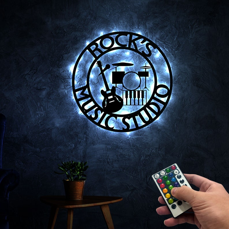 Personalized Musical Instruments Metal Wall Art With Led - Etsy